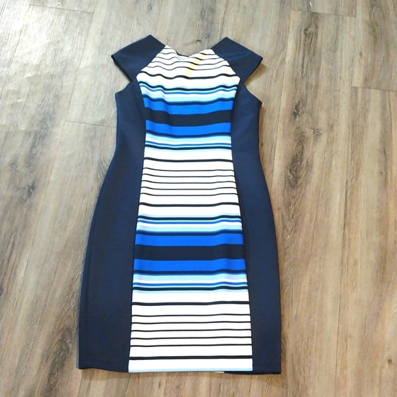 Enfocus Studio | Dresses | Navy Blue And White Enfocus Studios Dress ...